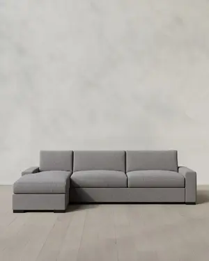 Quince Stillman Chaise Sectional In Performance Basketweave - Ash