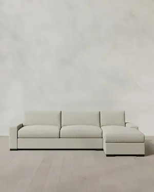 Quince Stillman Chaise Sectional In Performance Basketweave - Flax