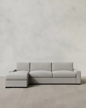 Quince Stillman Chaise Sectional In Performance Basketweave - Fog