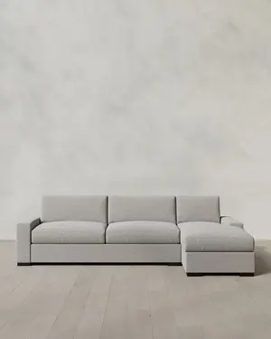 Quince Stillman Chaise Sectional In Performance Basketweave - Fog
