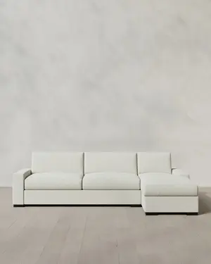 Quince Stillman Chaise Sectional In Performance Basketweave - Ivory