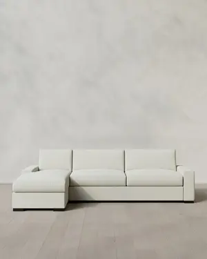 Quince Stillman Chaise Sectional In Performance Basketweave - Ivory