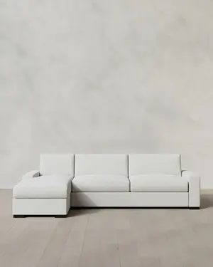 Quince Stillman Chaise Sectional In Performance Basketweave - Snow