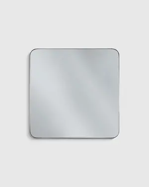 Quince Square Metal Framed Wall Mirror - Silver Metal Frame