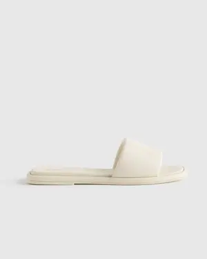 Quince Italian Leather Slide Sandal - Bone
