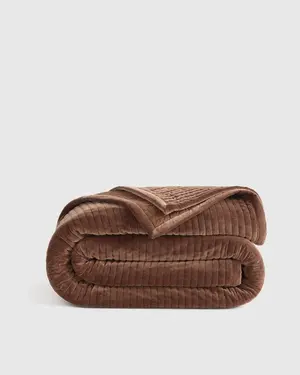 Quince Cotton Velvet Channel Quilt - Chestnut