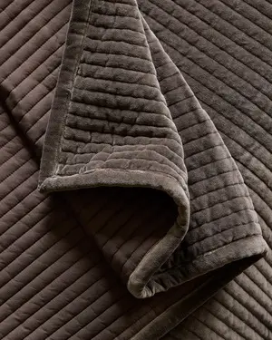 Quince Cotton Velvet Channel Quilt - Greystone