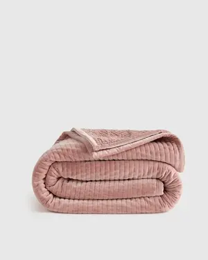 Quince Cotton Velvet Channel Quilt - Rose