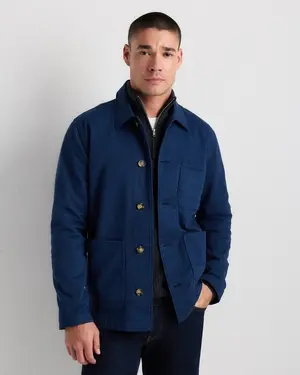 Quince Organic Comfort Stretch Chore Jacket - Navy