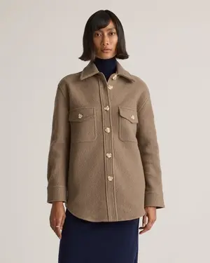 Quince Merino Wool Shirt Jacket - Heather Elm