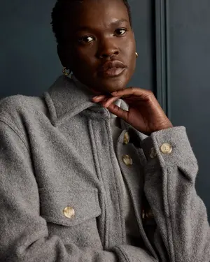 Quince Merino Wool Shirt Jacket - Heather Grey