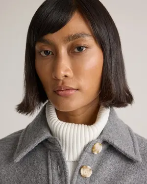 Quince Merino Wool Shirt Jacket - Heather Grey