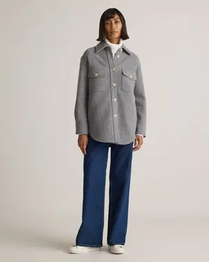 Quince Merino Wool Shirt Jacket - Heather Grey