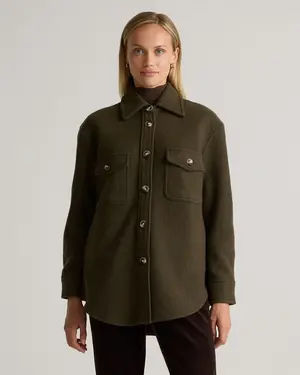Quince Merino Wool Shirt Jacket - Olive Grove