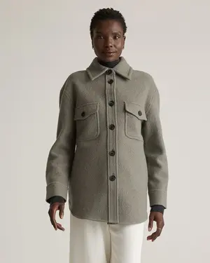 Quince Merino Wool Shirt Jacket - Olive