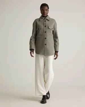 Quince Merino Wool Shirt Jacket - Olive