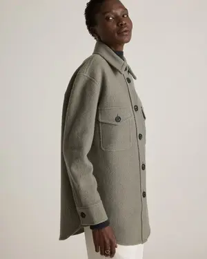 Quince Merino Wool Shirt Jacket - Olive