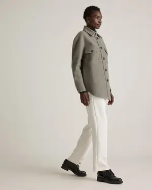 Quince Merino Wool Shirt Jacket - Olive