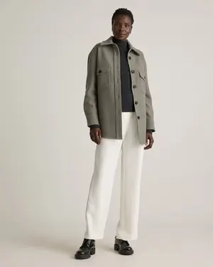 Quince Merino Wool Shirt Jacket - Olive