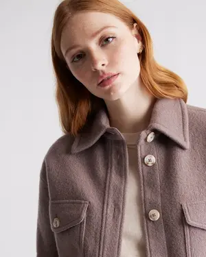 Quince Merino Wool Shirt Jacket - Taupe