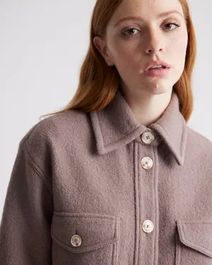 Quince Merino Wool Shirt Jacket - Taupe