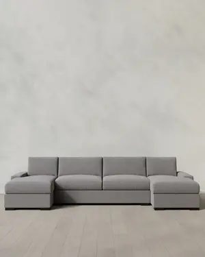 Quince Stillman U Sectional In Performance Basketweave Ash
