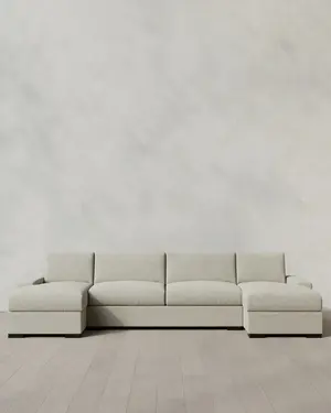 Quince Stillman U Sectional In Performance Basketweave Flax