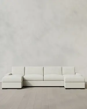 Quince Stillman U Sectional In Performance Basketweave - Ivory