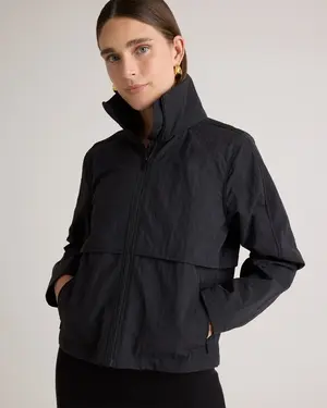Quince Water Repellent Recycled Nylon Windbreaker Jacket - Black