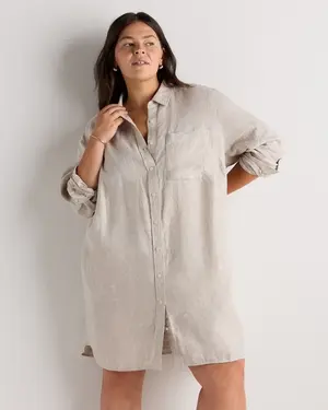 Quince 100% European Linen Shirt Dress - Flax