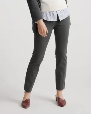 Quince Ultra-stretch Ponte Pintuck Ankle Pants - Charcoal