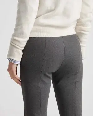 Quince Ultra-stretch Ponte Pintuck Ankle Pants - Charcoal