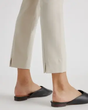 Quince Ultra-stretch Ponte Pintuck Ankle Pants - Ecru