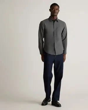 Quince Stretch Textured Twill Shirt - Charcoal