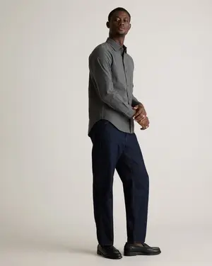 Quince Stretch Textured Twill Shirt - Charcoal