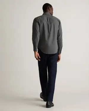 Quince Stretch Textured Twill Shirt - Charcoal