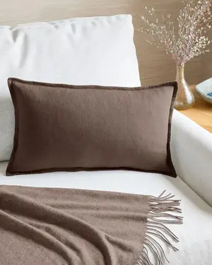 Quince European Linen Flange Edge Pillow Cover - Espresso