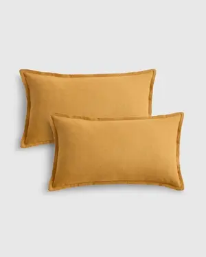 Quince European Linen Flange Edge Pillow Cover - Goldenrod