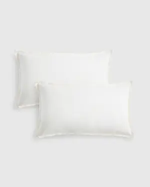 Quince European Linen Flange Edge Pillow Cover - Ivory