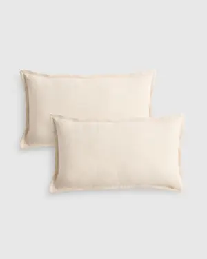 Quince European Linen Flange Edge Pillow Cover - Natural