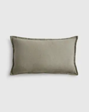 Quince European Linen Flange Edge Pillow Cover Sage
