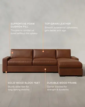 Quince Stillman Chaise Sectional In Leather - Espresso