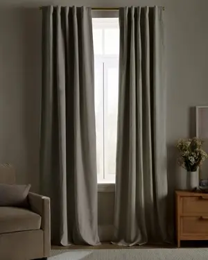 Quince European Linen True Blackout Curtain Single Panel Sage