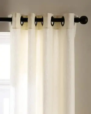 Quince European Linen Grommet Curtain Single Panel - Ivory