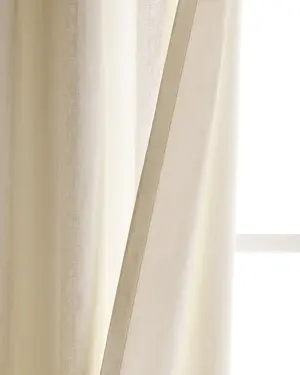 Quince European Linen Grommet Curtain Single Panel - Ivory