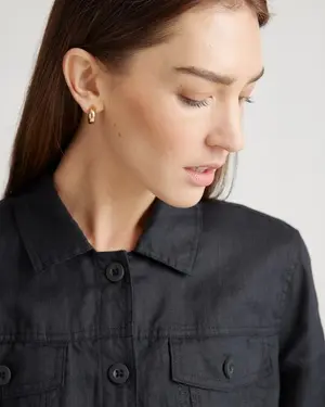 Quince 100% European Linen Jacket - Black