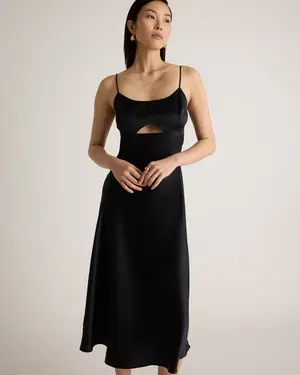 Quince Cutout Midi Slip Dress