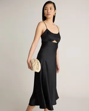 Quince Cutout Midi Slip Dress