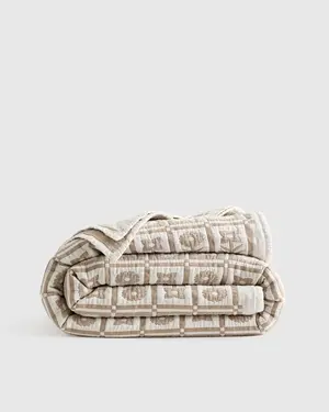 Quince Jacquard Floral Coverlet - Toffee