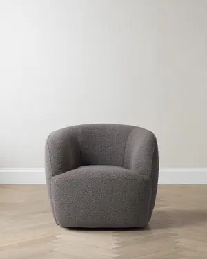 Quince Performance Boucle Swivel Chair - Charcoal Grey